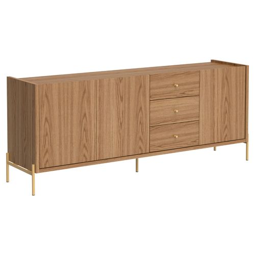 Buffet Jasper 1,84m 3 Portas e 3 Gavetas Off White com Dourado ...